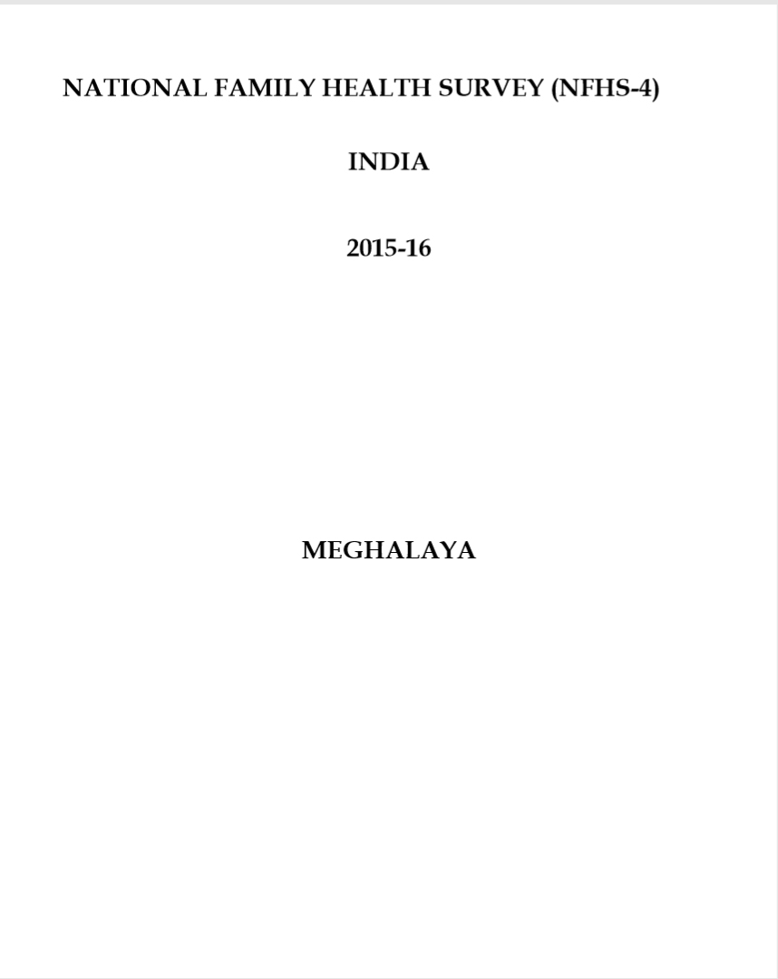 National Family Health Survey Nfhs 4 2015 16 Meghalaya